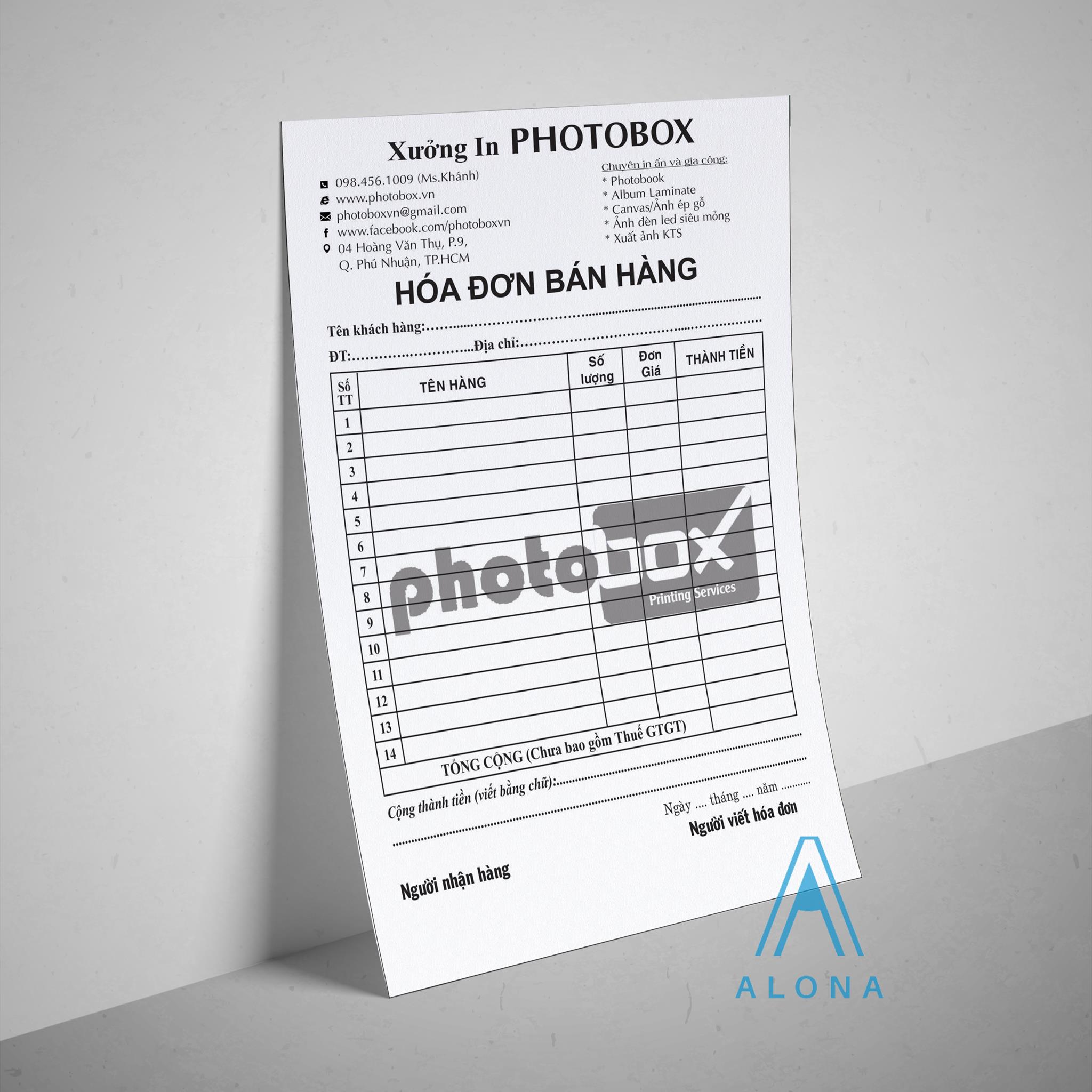 Sales invoice sample- Photobox - Viet Print | Printing - Advertising ...