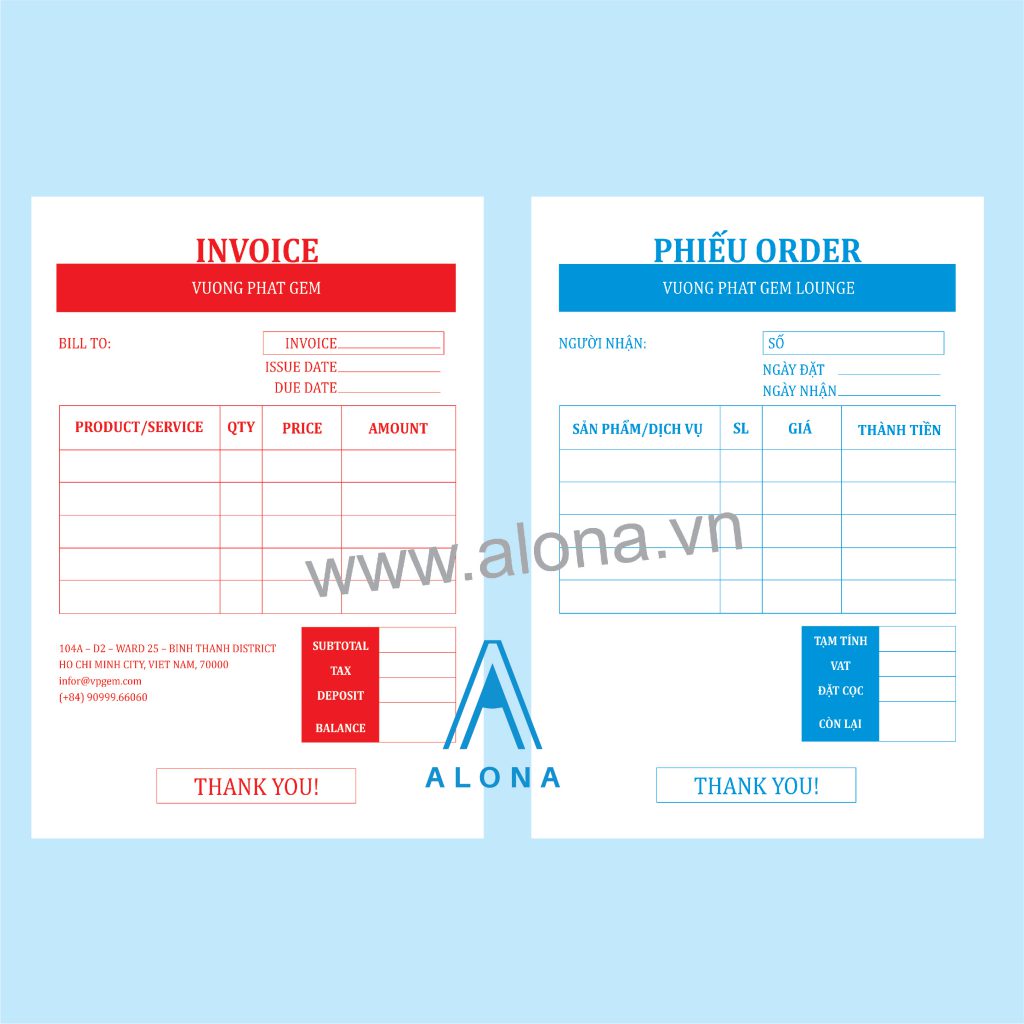 Invoice Template - Viet Print | Printing - Advertising - Gifts