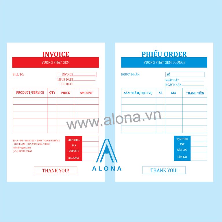 Invoice Template - Viet Print | Printing - Advertising - Gifts